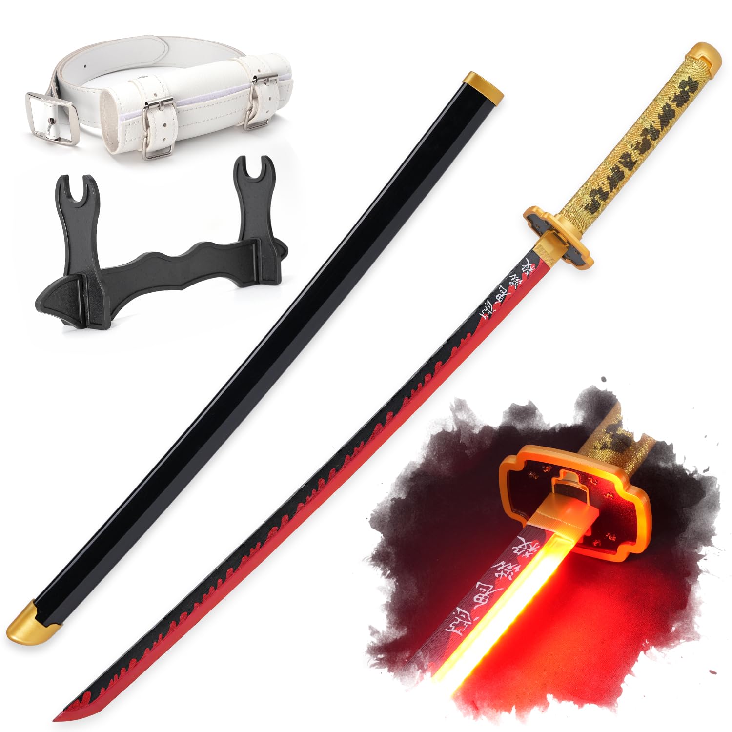 Zisu Light Up Demon Slayer Sword - 40-Inch Katana with Rechargeable ...