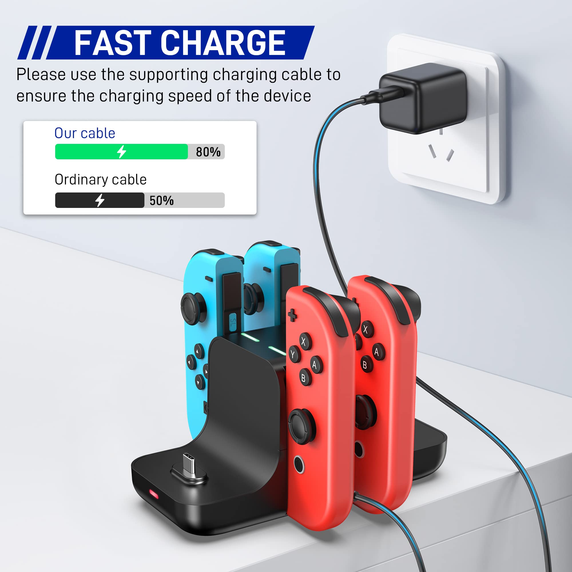 Snapklik.com : RHOTALL Controller Charger Dock For Nintendo Switch ...