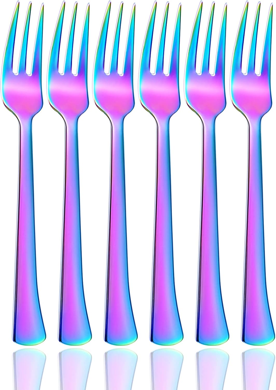 Amazon.com: culterman Dinner Fork sets,Rainbow Forks set 6-piece ...