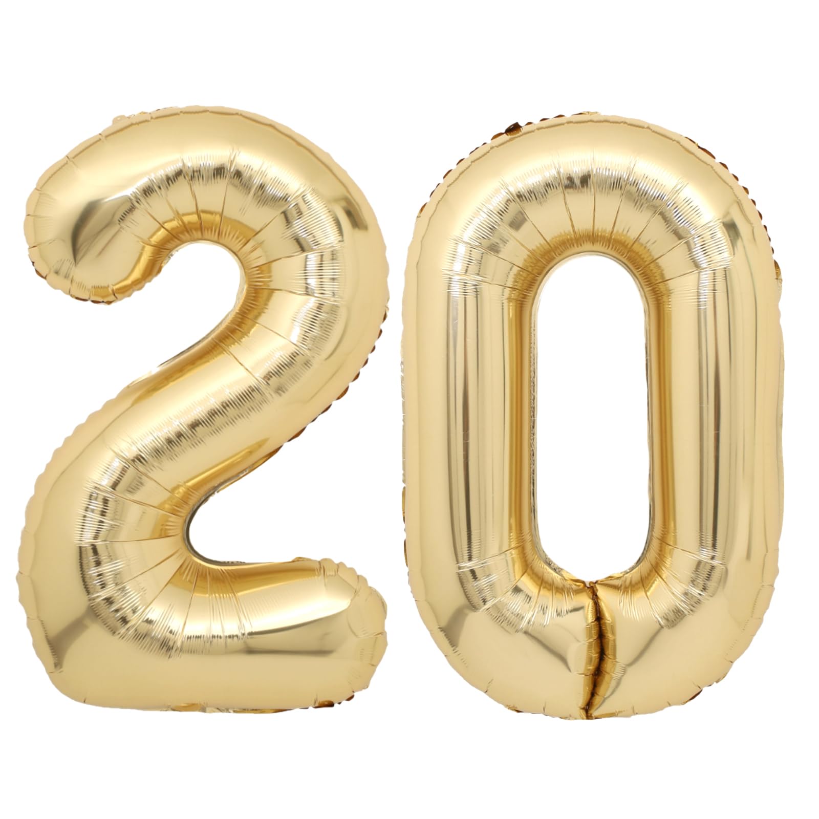 Amazon.com: forlvwoon 40 Inch Light Gold Number 20 Balloon 20th ...