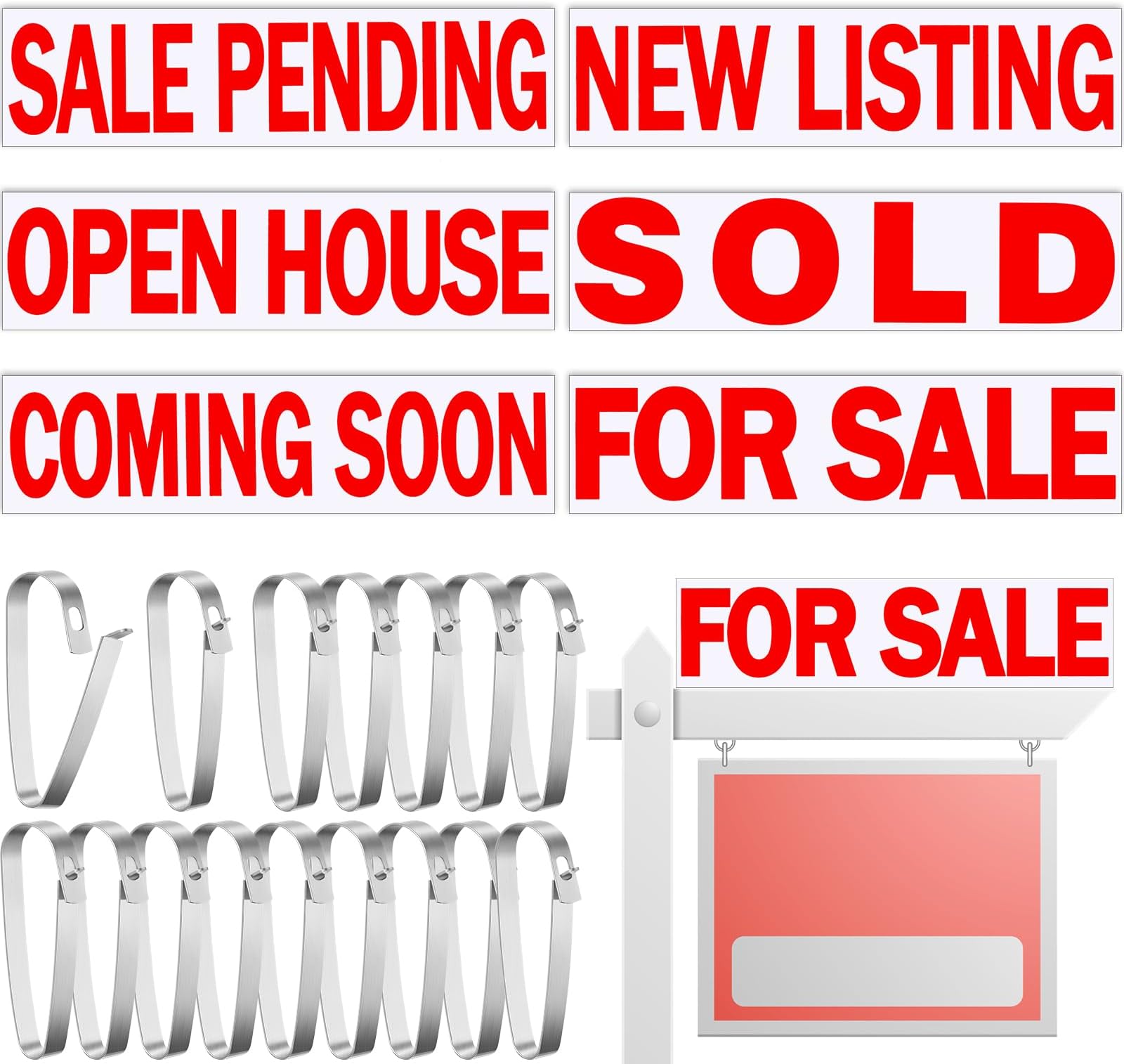 Amazon.com: Corrugated Real Estate Sign Rider Kit, 6" x 24" Includes ...