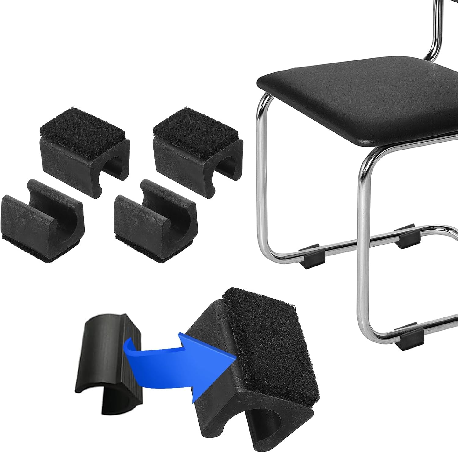 PATIKIL Rectangle U Shaped Chair Leg Tips Caps with Felt Pads, 4 Pack ...