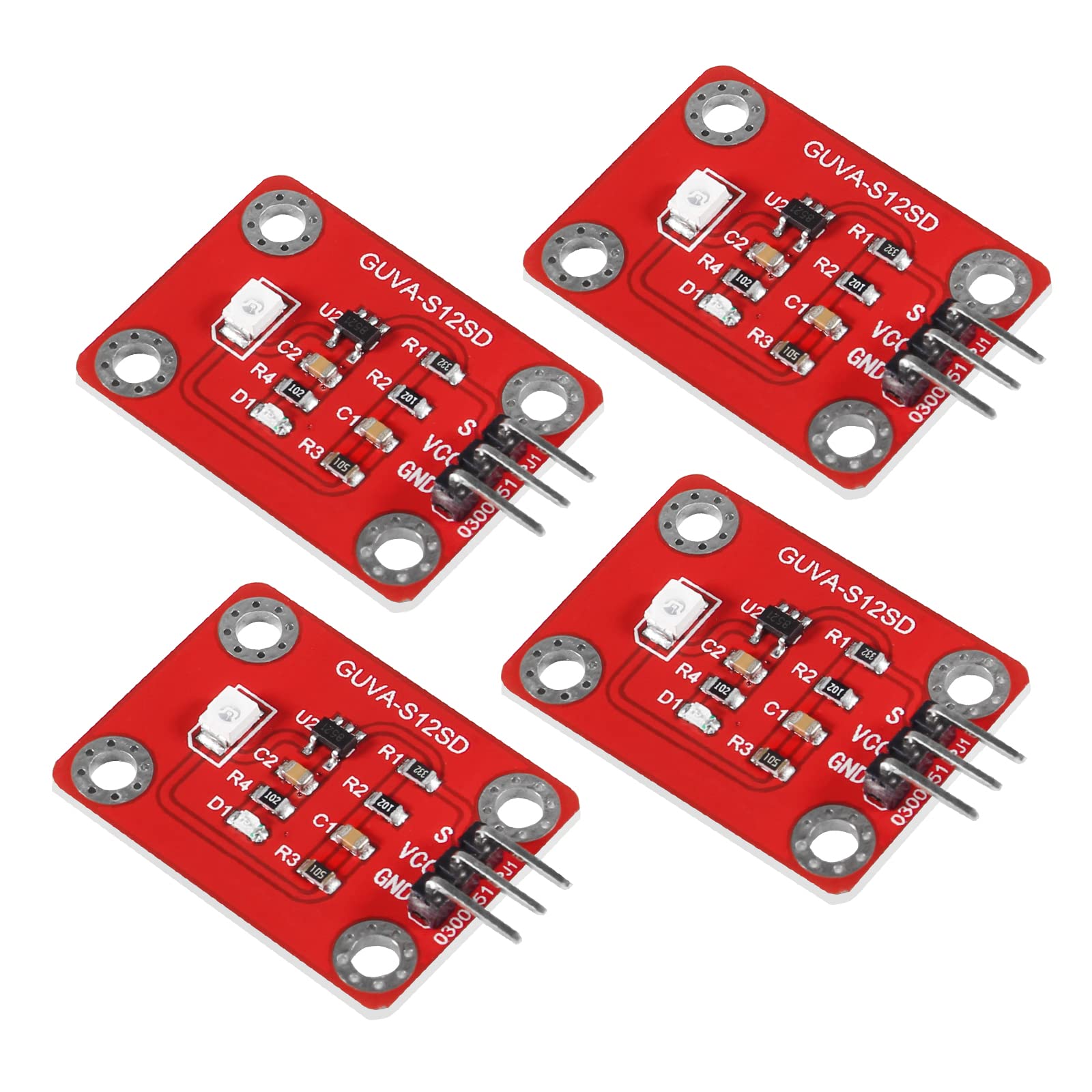 Snapklik.com : 4pcs UV Sensor 240-370nm GUVA-S12SD Pin Header Interface Solar Ultraviolet ...