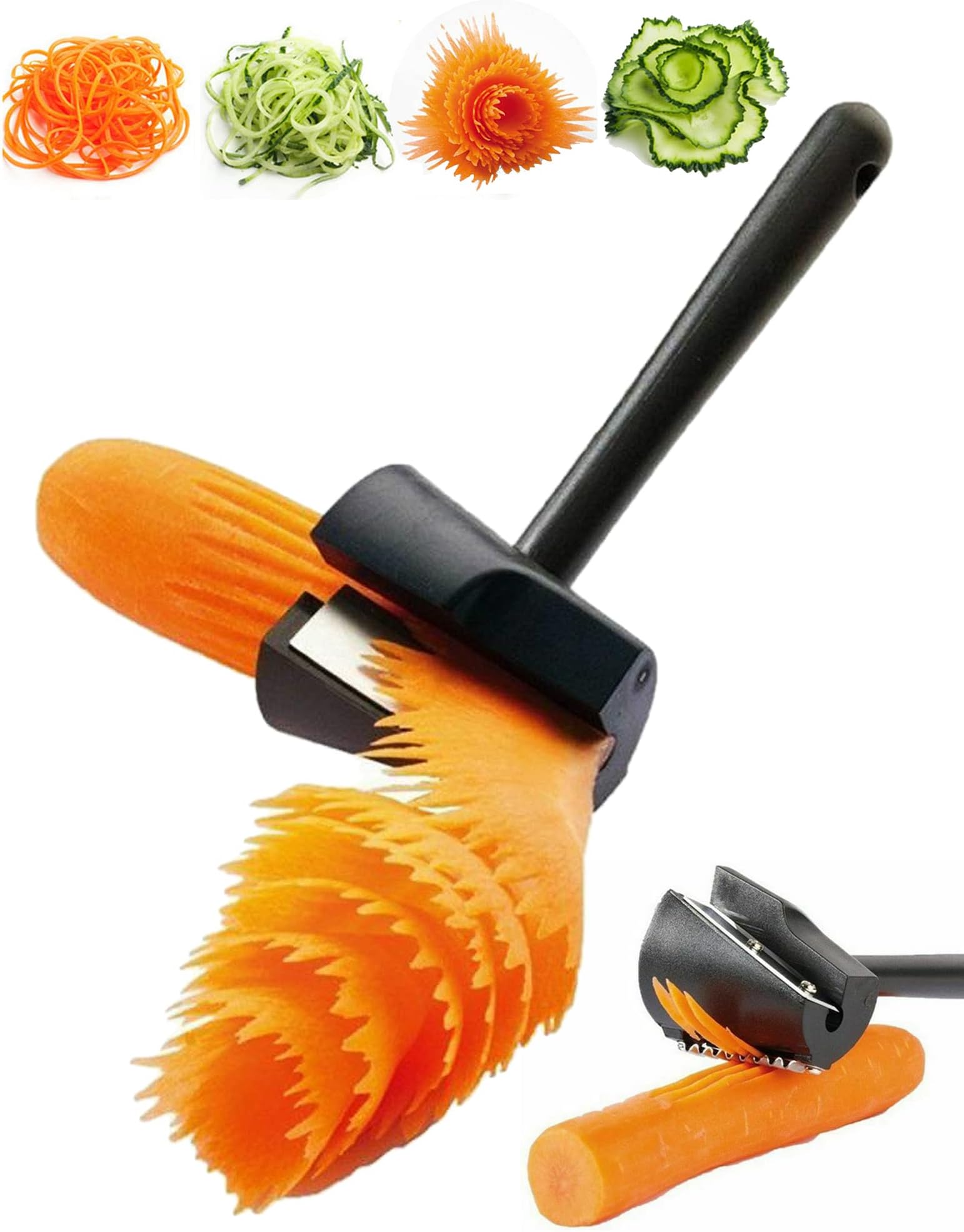 Amazon.com: Carrot Curler and Peeler, Black Carrot Spiral Shred Slicer ...
