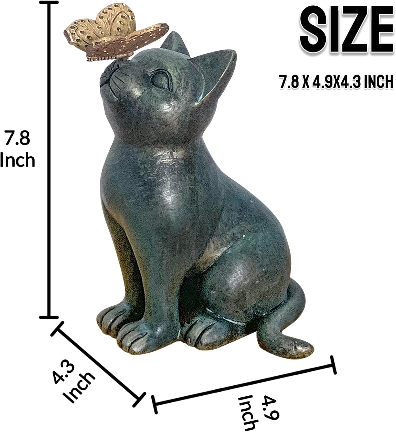 Estatua de gato para jardín, decoración al aire libre, gato con ...