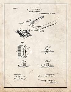 Amazon.com: Hair Clipper Patent Print Old Look with Border (8.5" x 11 ...