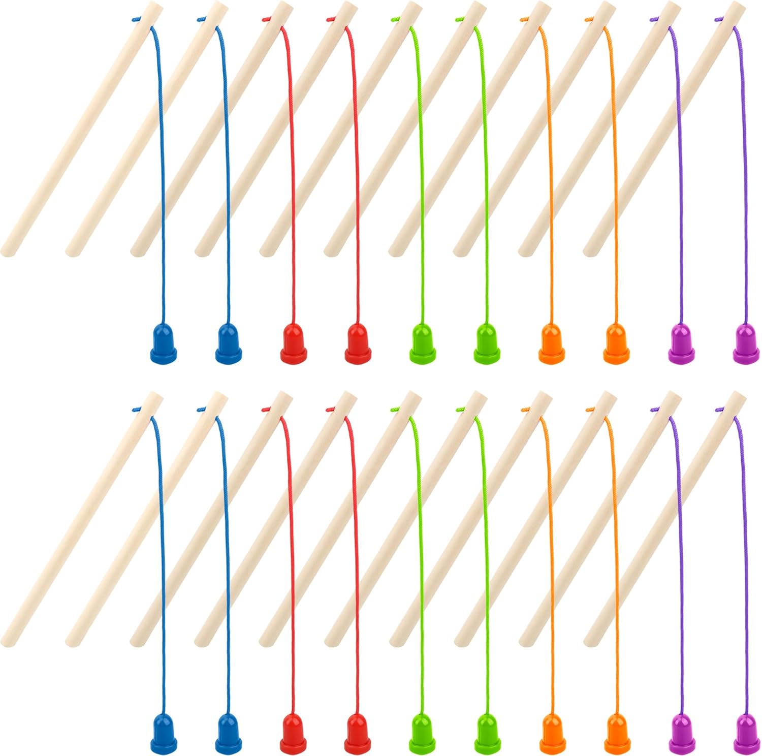 Amazon.com: 20 Pcs Kids Wooden Magnetic Fishing Poles Mini Magnetic ...