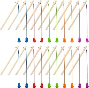 Amazon.com: 20 Pcs Kids Wooden Magnetic Fishing Poles Mini Magnetic ...