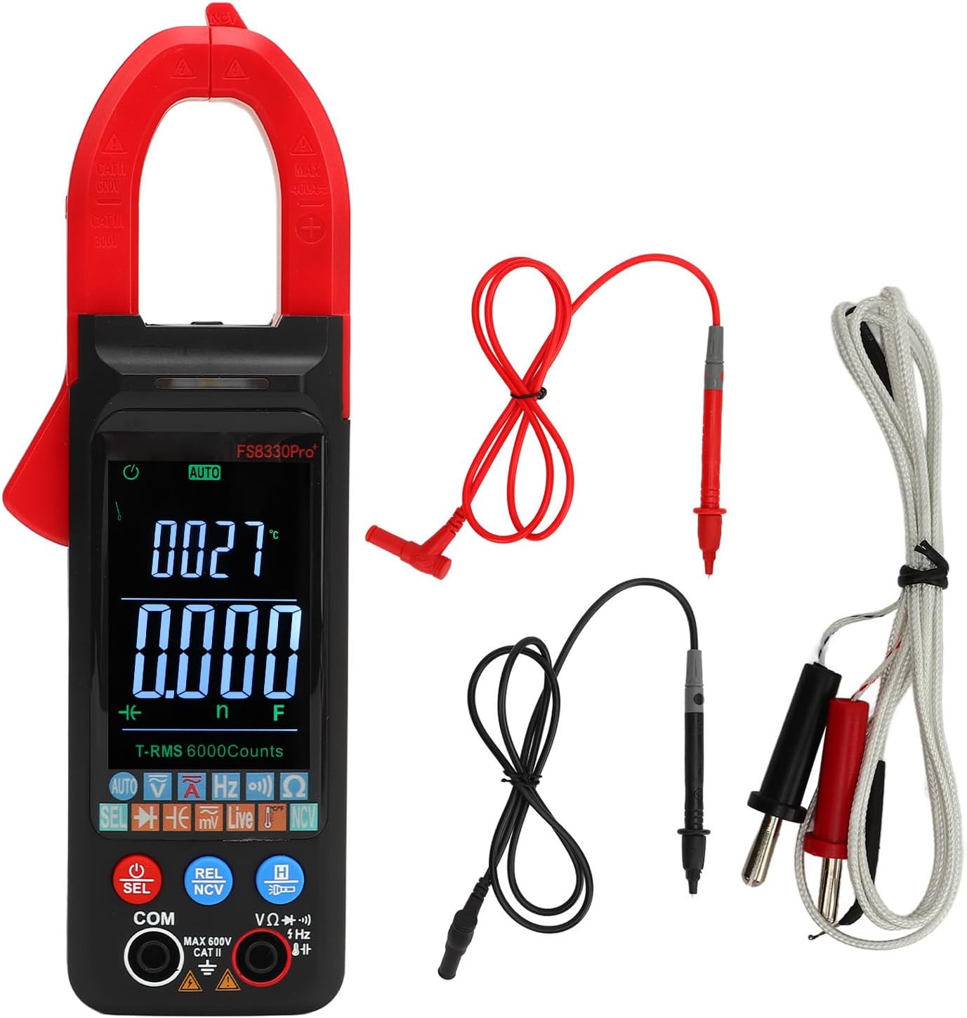 Amazon.com: Digital Clamp Meter, Multimeter Tester Auto Ranging AC DC ...