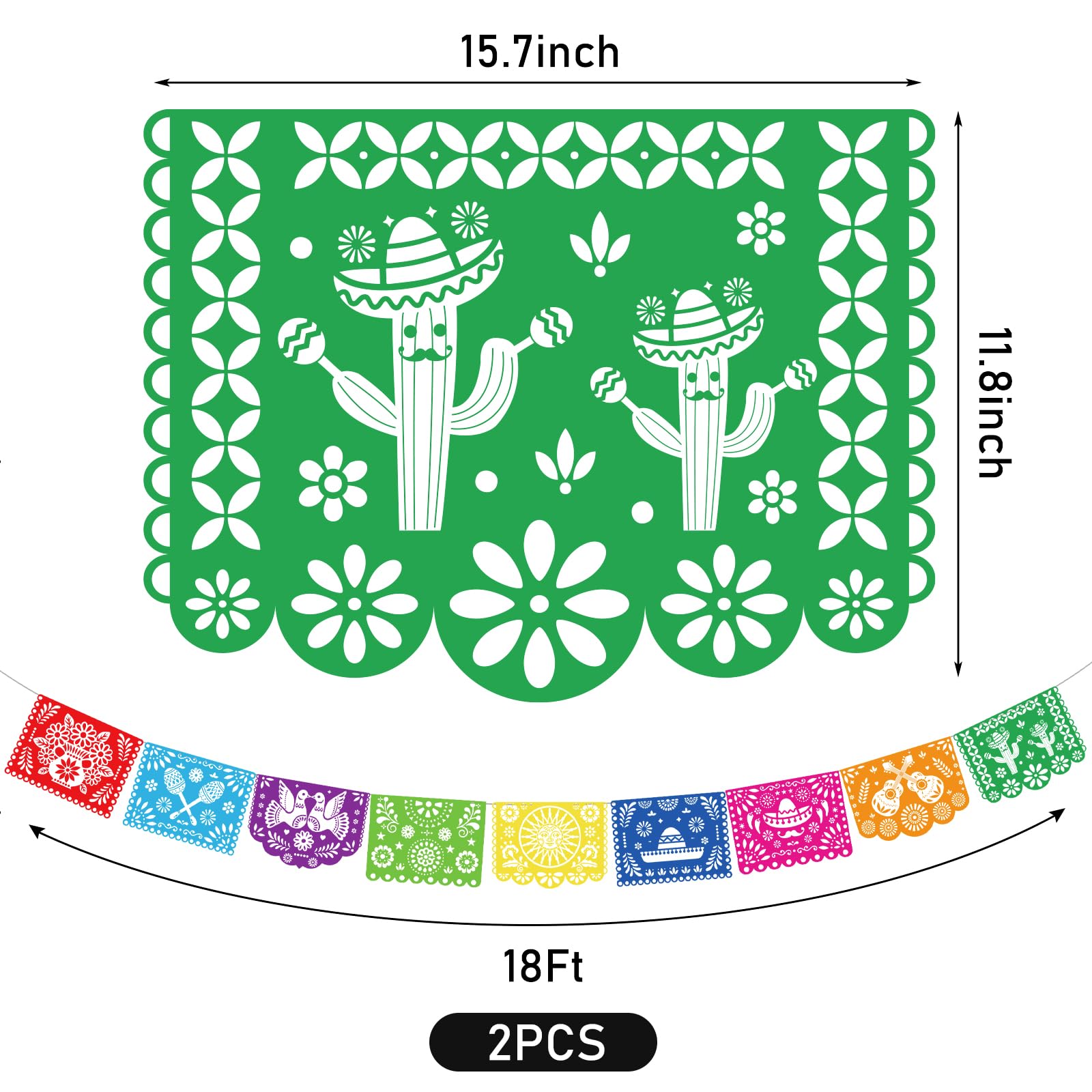 Snapklik.com : 2PCS Mexican Party Banners, Fiesta Banner Papel Picado ...