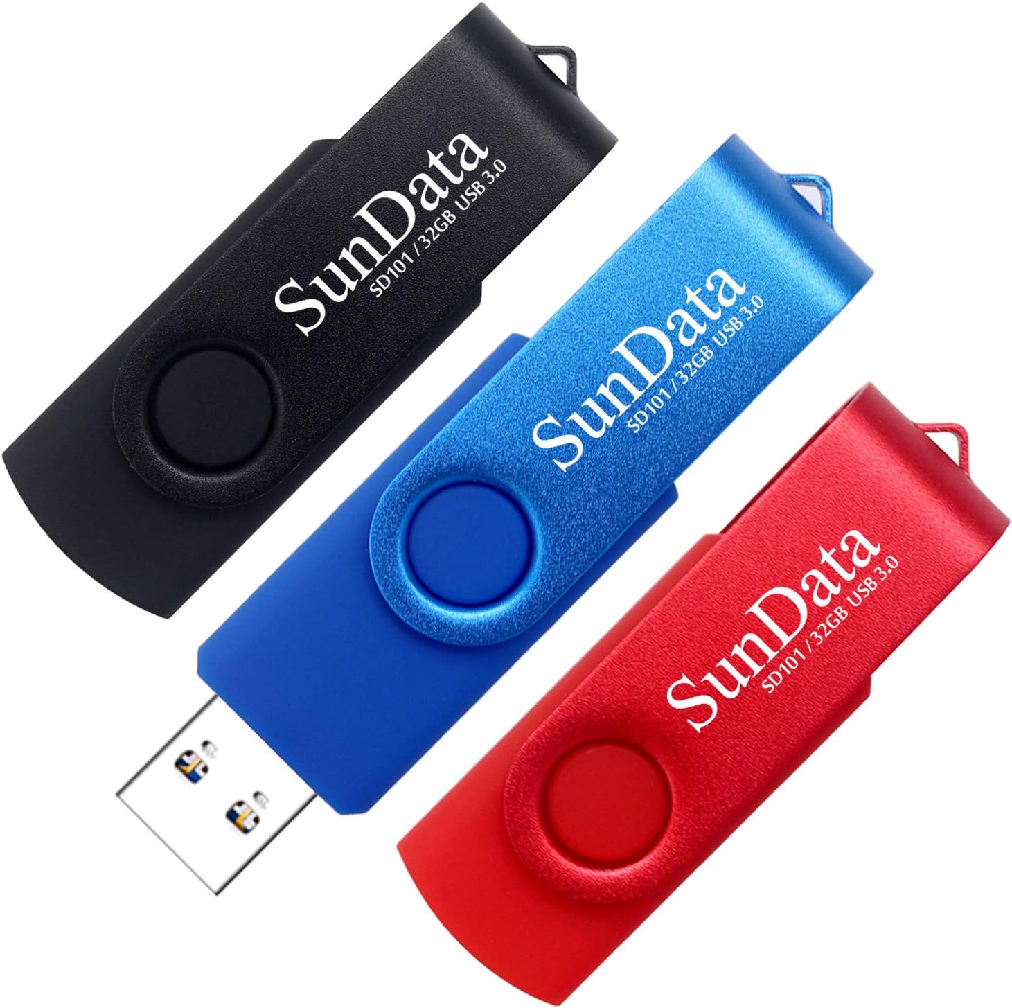 SIMMAX 32GB USB Flash Drives 3 Pack Swivel Design Thumb Drive (32GB ...