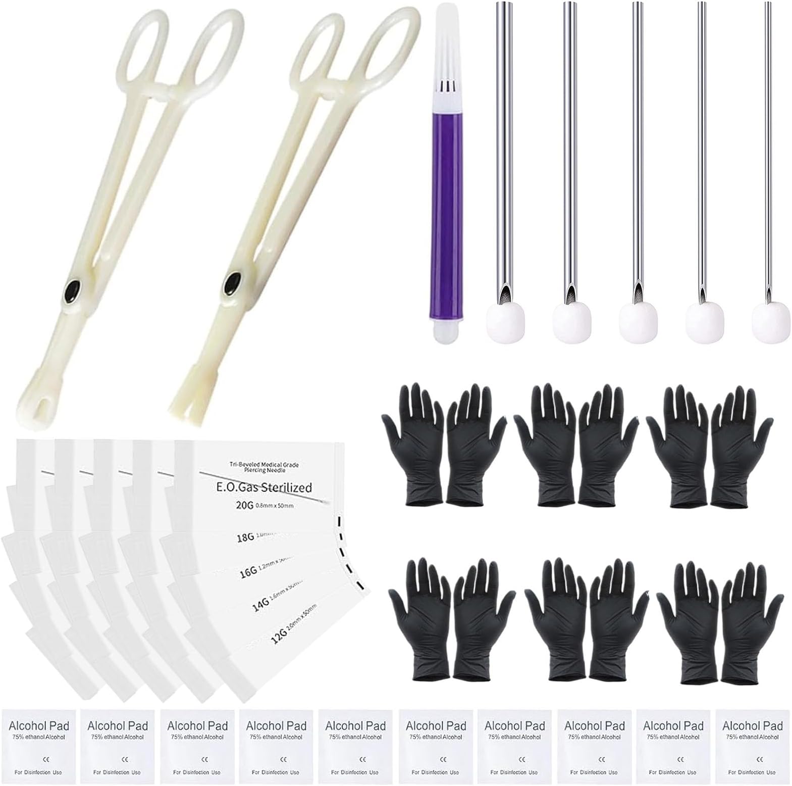 Amazon.com: CINRA Piercing Kit - 38pcs Body Piercing Kit with Piercing ...