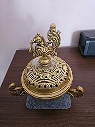 Jaszz Art Brass Peacock Design Dhoop (6in and 1 kg) Dani Pot | Loban ...