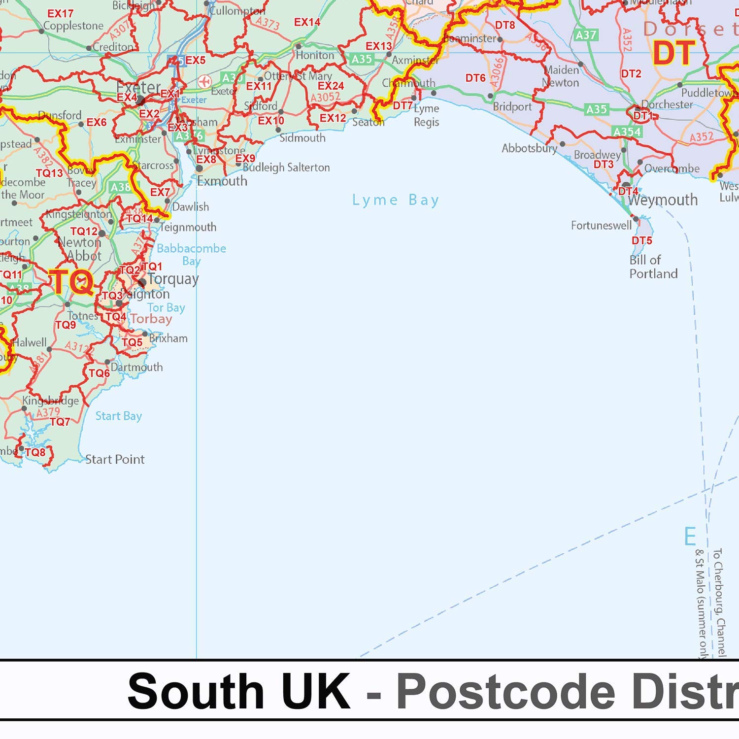 Arizona Map South East England Postcode Sector Wall Map (S4) - 47\" X ...