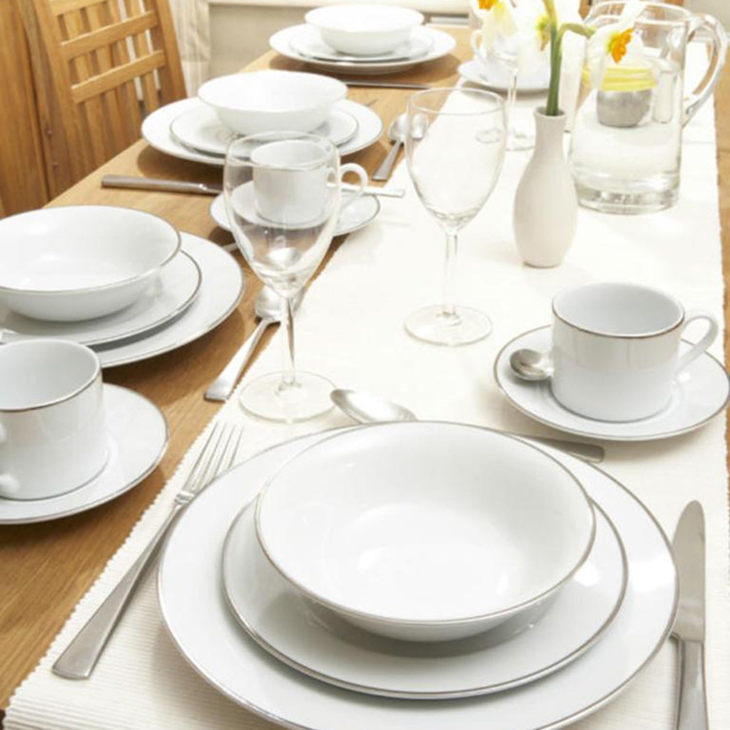 Amazon.com: Royal Worcester Classic Platinum 20 Piece Dinner Set ...