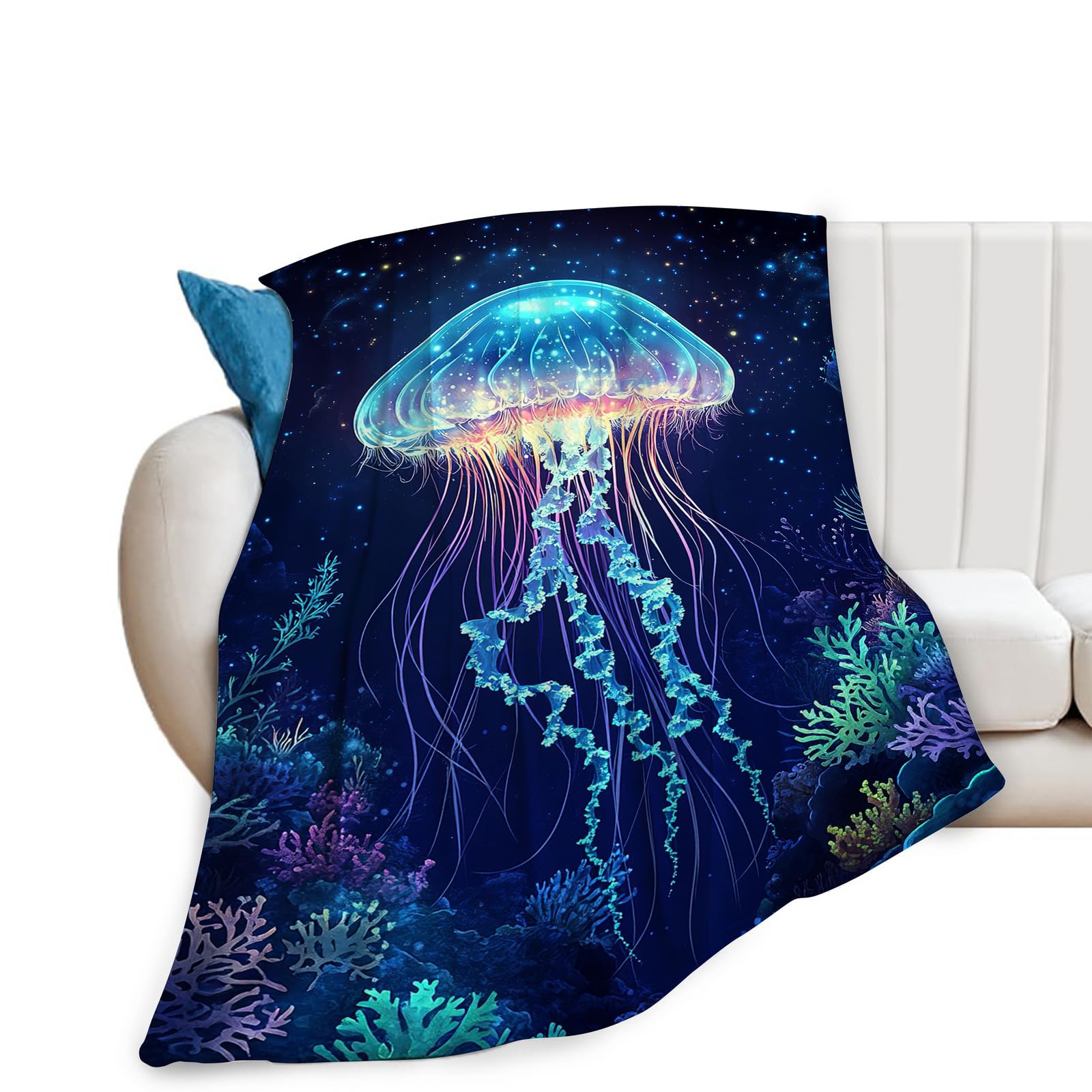 Amazon.com: Jellyfish Blanket Jellyfish Gifts Coral Throw Blankets for ...