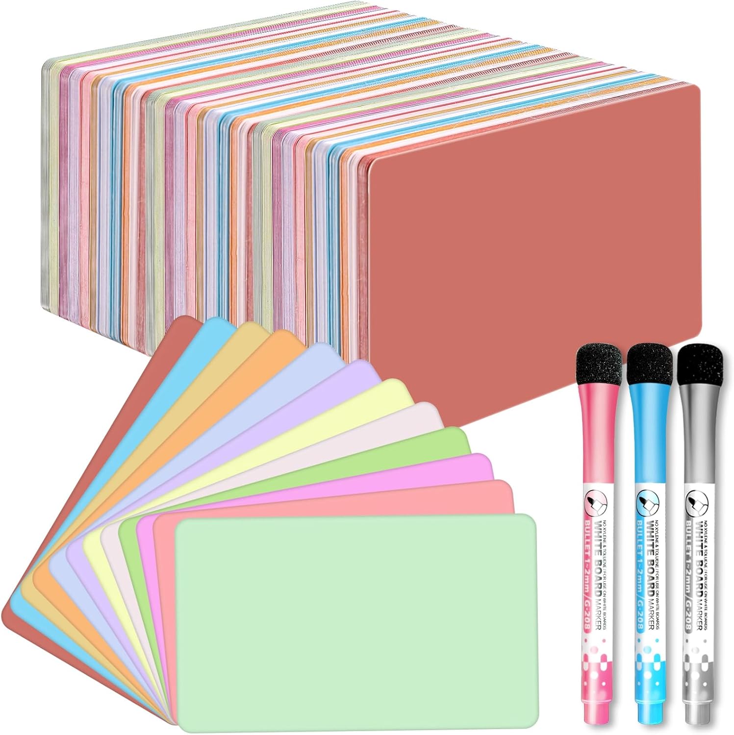 Amazon.com : 120 Pcs Dry Erase Index Cards 3×5 Flash Cards for Studying ...