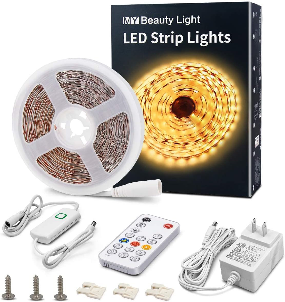 Amazon.com: Dimmable Yellow Led Strip Light Full Kits Bundle with Led ...