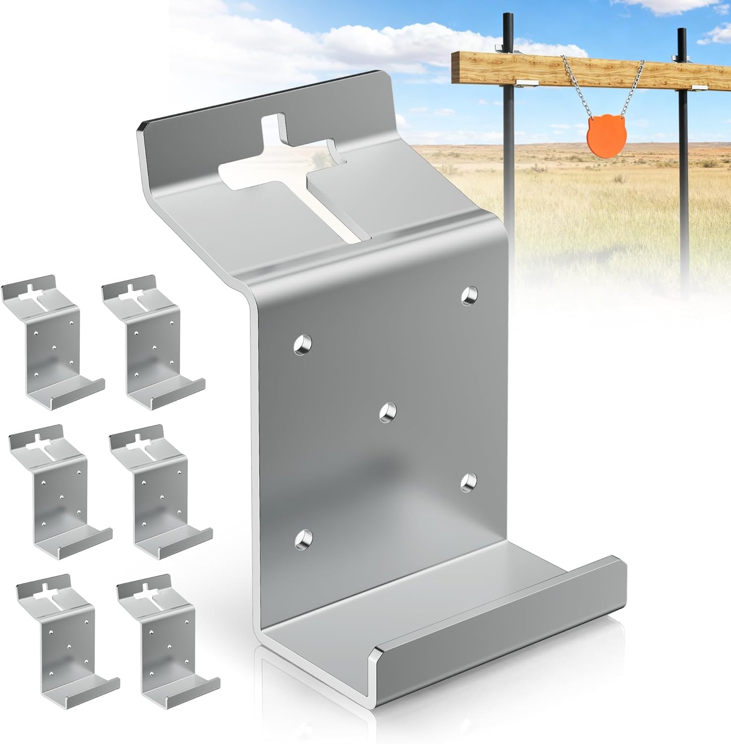 Amazon.com: T Post Bracket,T Post Target Hanger for AR500 Steel Targets,Vertical T Post Mounting ...