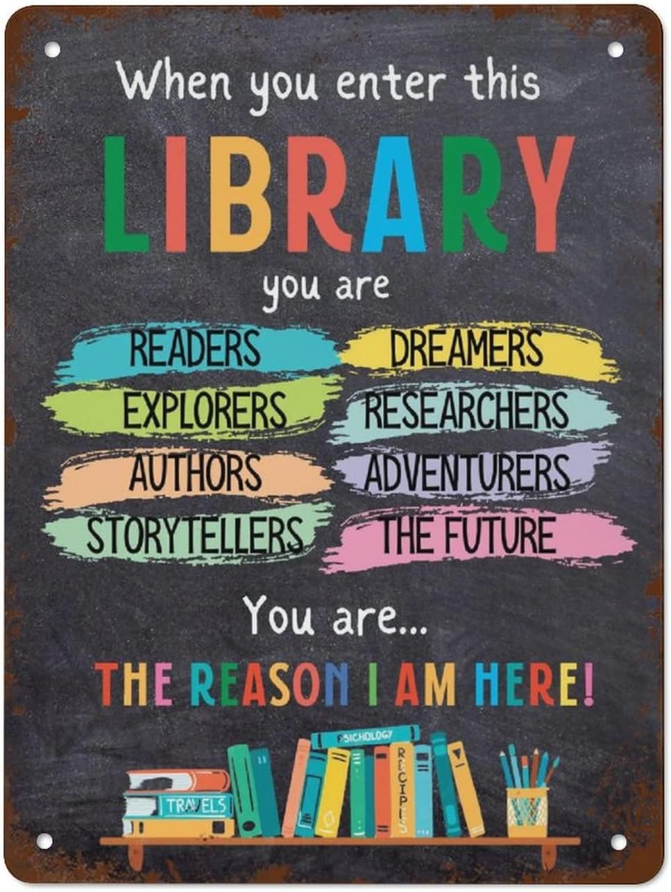 Amazon.com: Rustic Decor Welcome Library School Sign Classroom Decor ...