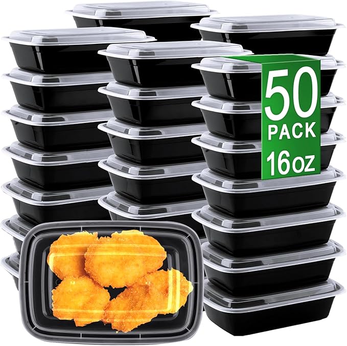 Amazon.com: APSIC Meal Prep Containers, 50 Pack 16oz (100-Piece ...