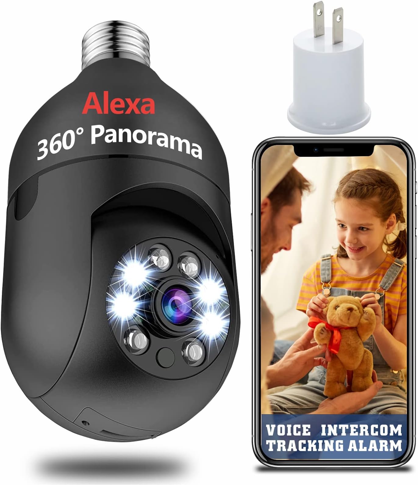 Amazon.com : 3MP Optiguard Light Bulb Camera 360° WiFi Outdoor&Indoor 2 ...