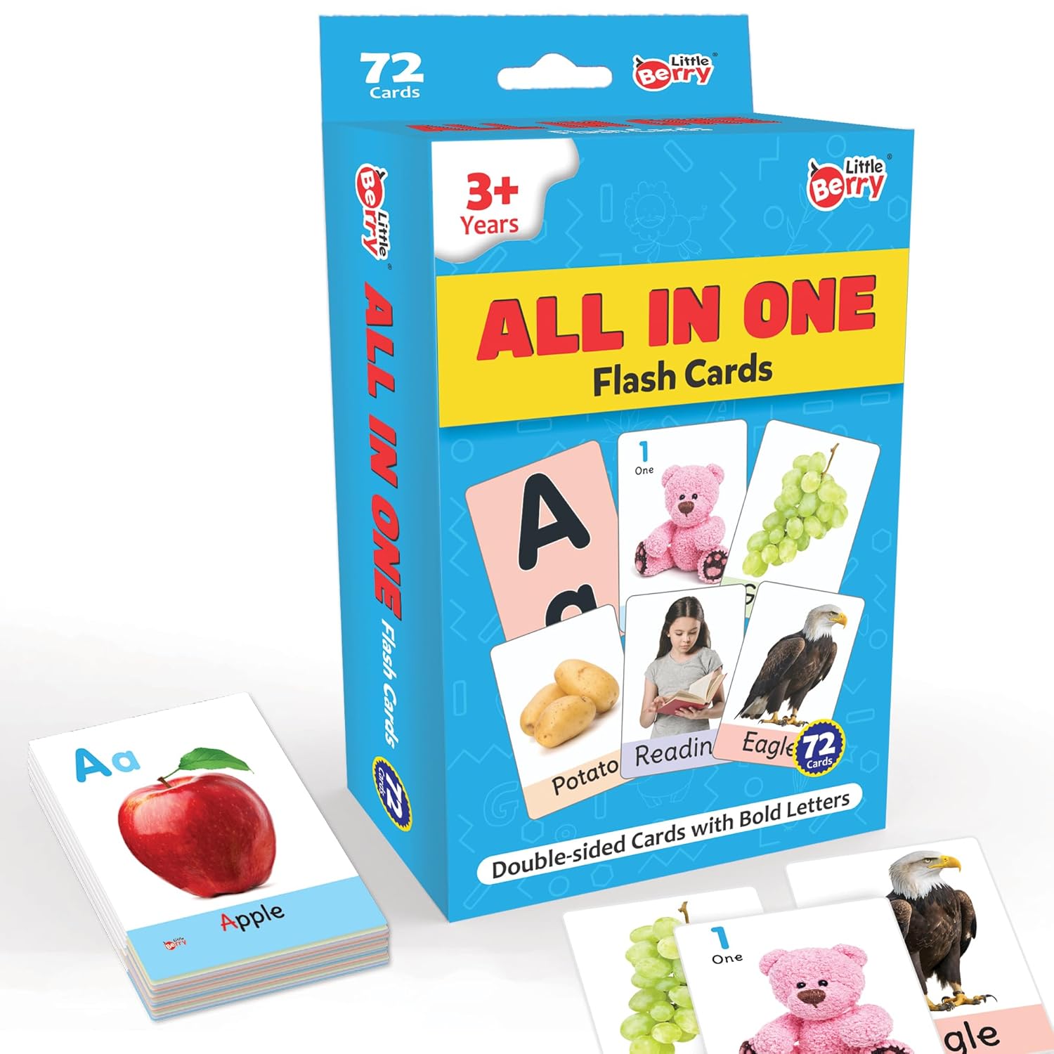 Buy Little Berry All in One Flash Cards for Kids | 72 Double-Sided ...
