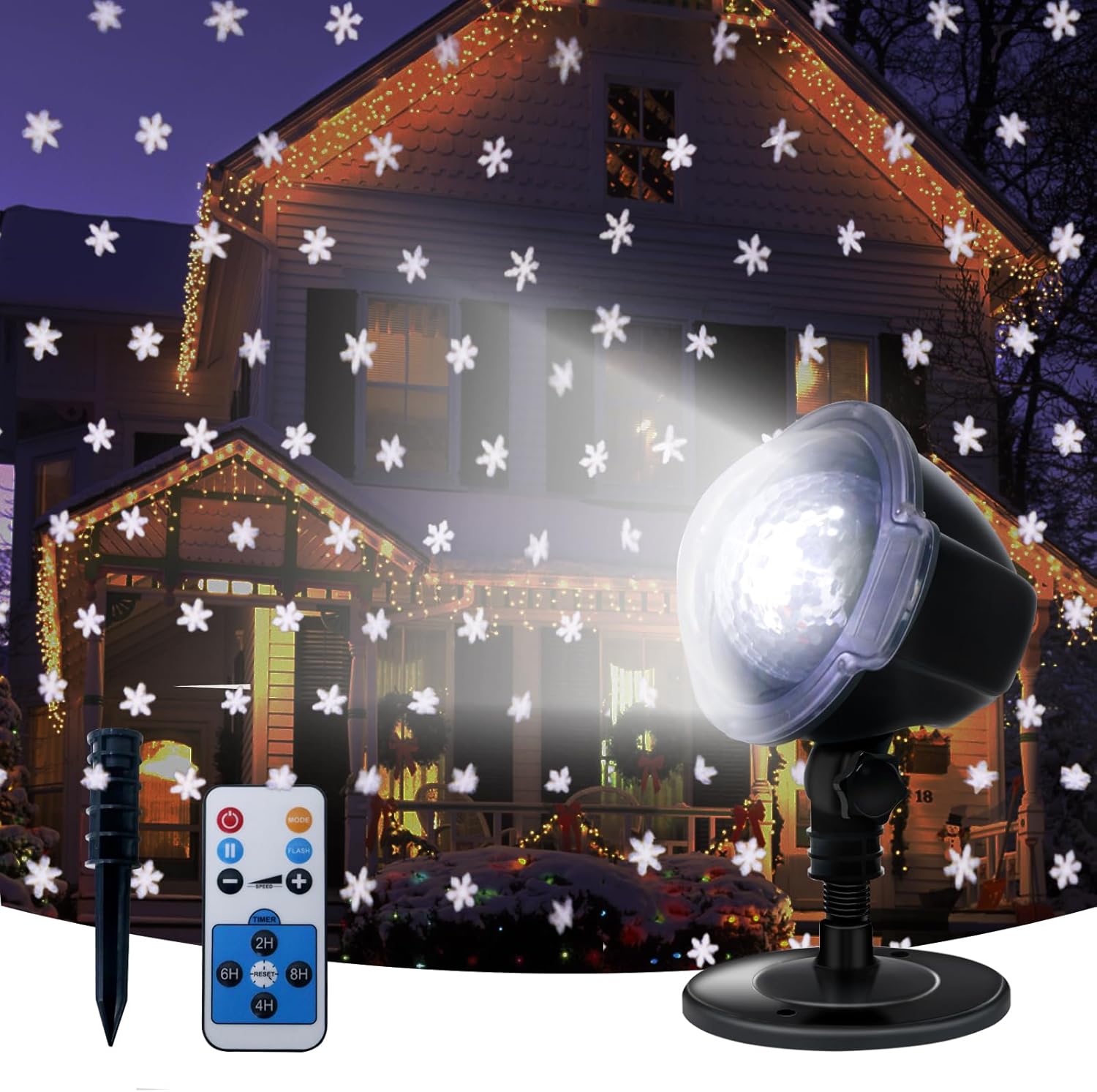 Amazon.com: Christmas Snowflake Outdoor Projector Light, Xmas ...