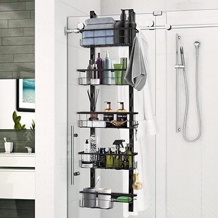 AUROPEAK Shower Caddy Over the Door, Hanging Shower Organizer Rustproof ...