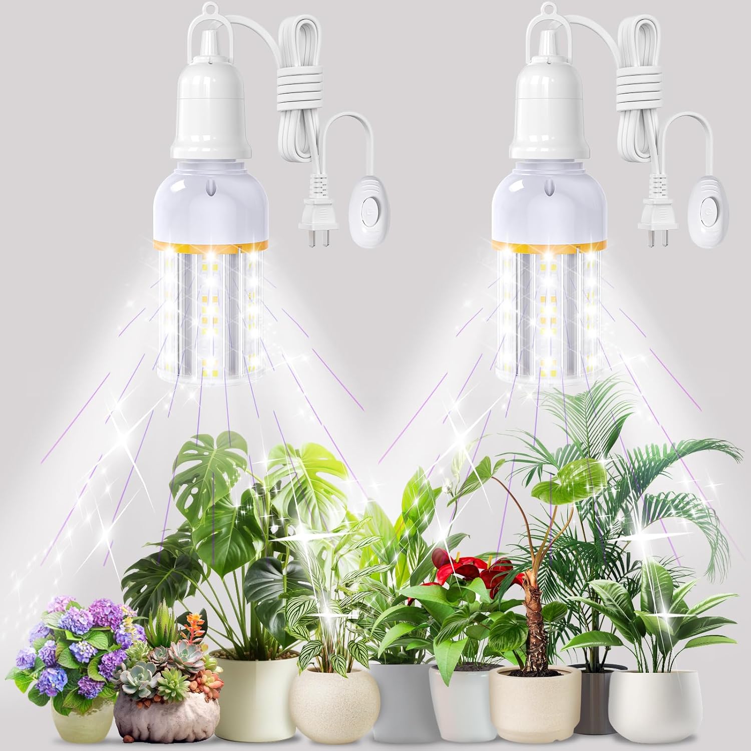 Amazon.com: JURDXLED 2 Pack led Grow Light Bulb for Indoor Plants ...