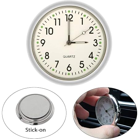 EEEKit Stick On Analog Car Clock, Mini Tiny Small Luminous Car Vent ...