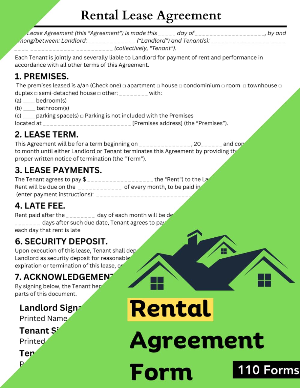 rental agreement form: Lease Contract Forms book, Month to Month ...
