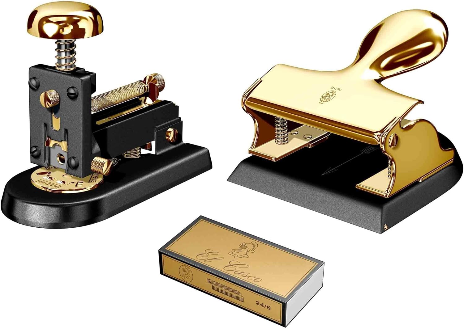 Amazon.com: El Casco M1 Stapler and Hole Punch Gift Set -Black/Gold ...