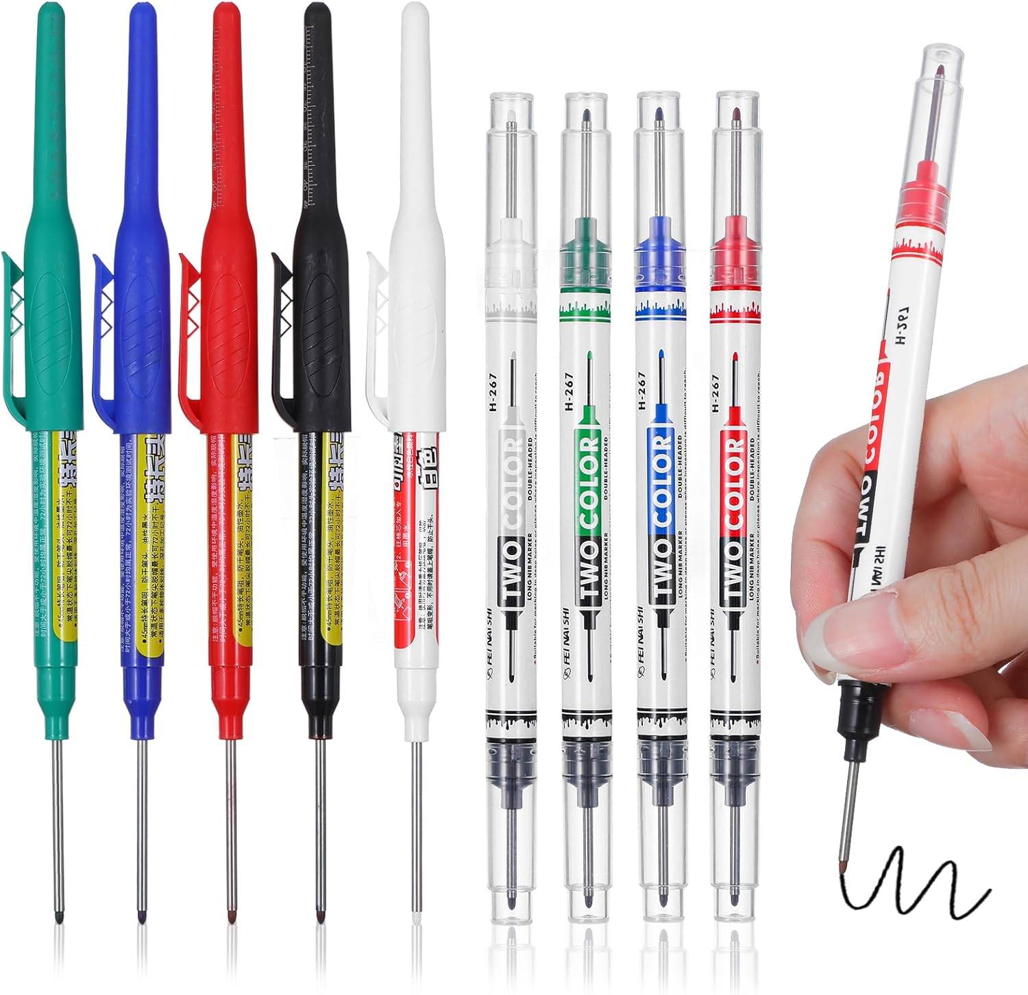 Amazon.com: Ptwola 9 Pcs Long Head Deep Hole Marker Pens 45 mm Long Nib ...