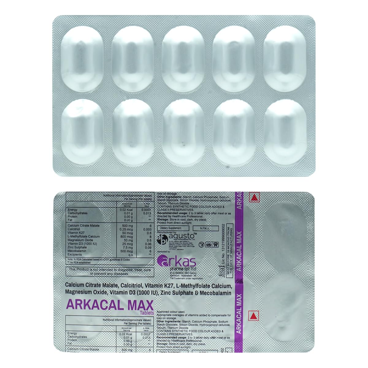 Arkacal Max - Strip of 10 Tablets : Amazon.in: Health & Personal Care