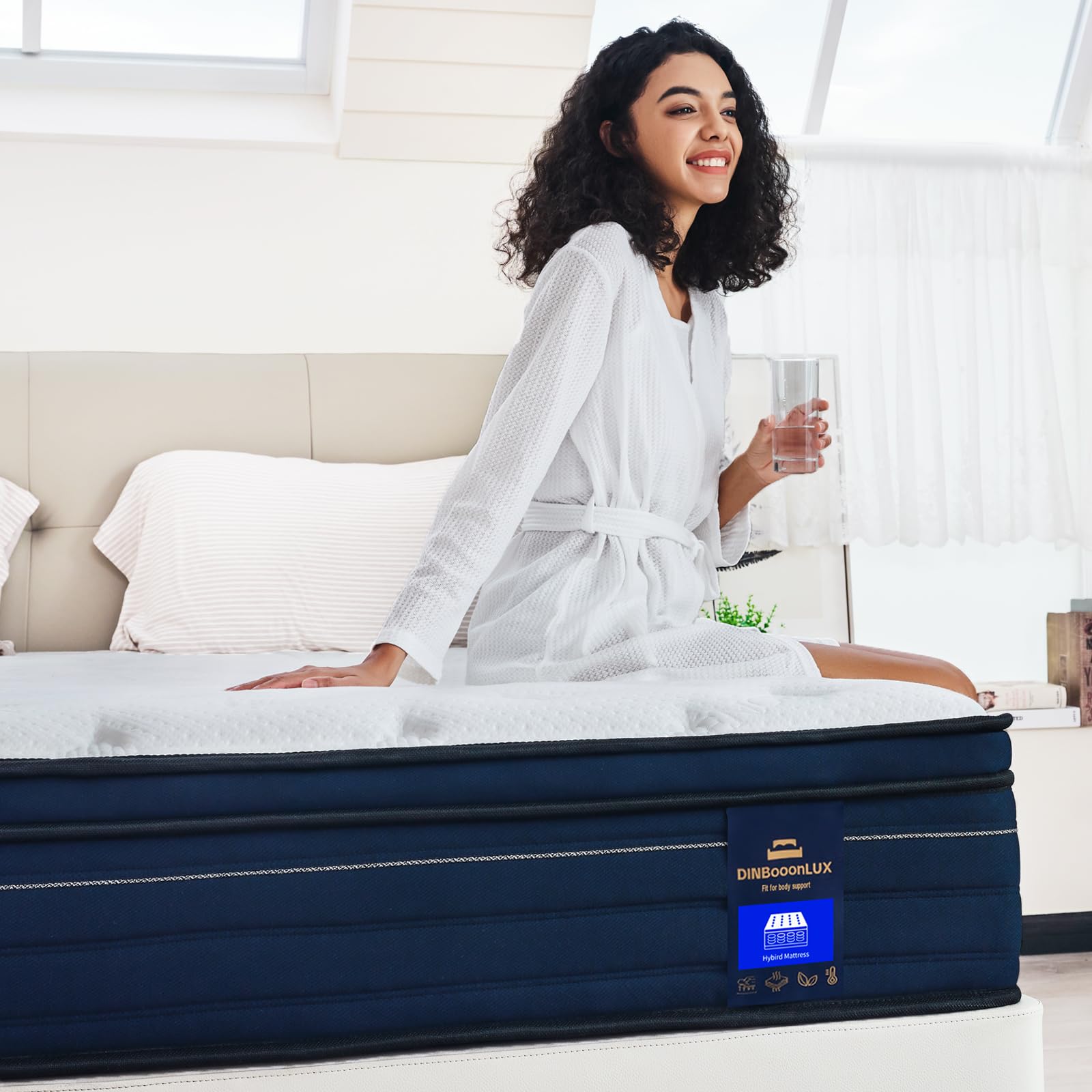 DINBooonLUX Full Mattress,12 Inch Gel Memory Foam Hybrid Mattress in a ...