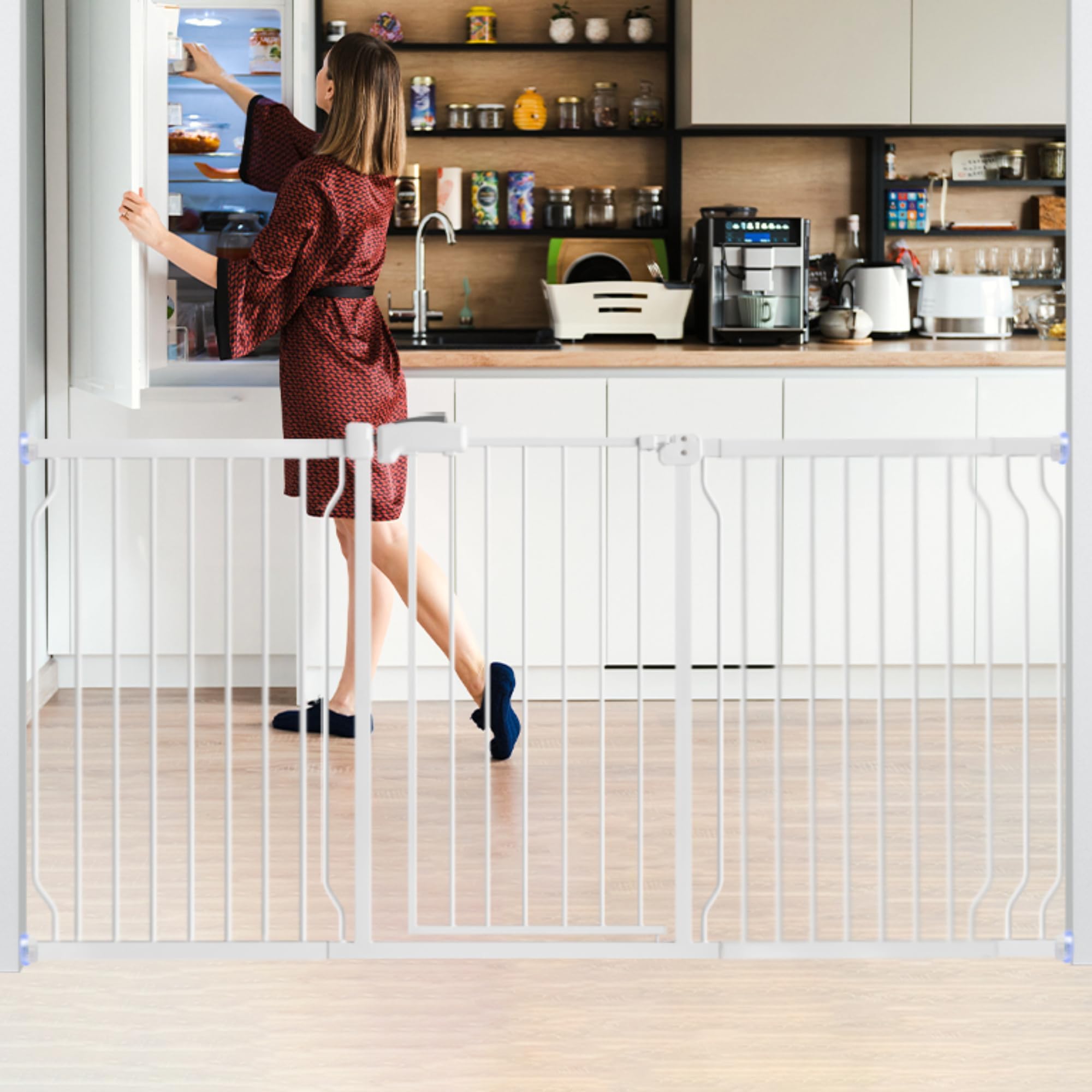 Amazon.com: eXuby 2-Pack Dog Gate for Stairs & Doors w/ 3M Command ...