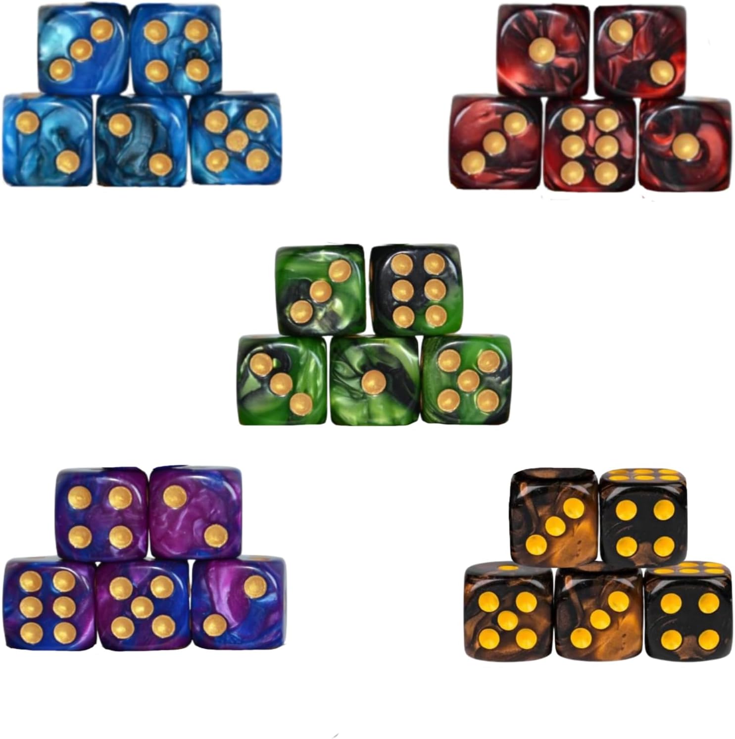 Warhammer 25 Pcs 16mm D6 Dice - Acrylic 6-Sided Dice Set for Classroom ...