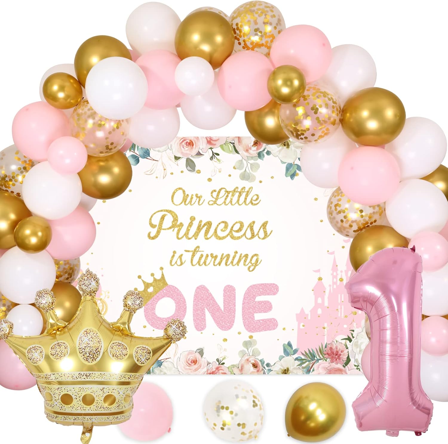 Amazon.com: kreat4joy Little Princess 1st Birthday Decorations, First ...