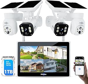 Amazon.com : [1TB HDD,4MP Spotlight] Hiseeu Solar Home Security Camera ...