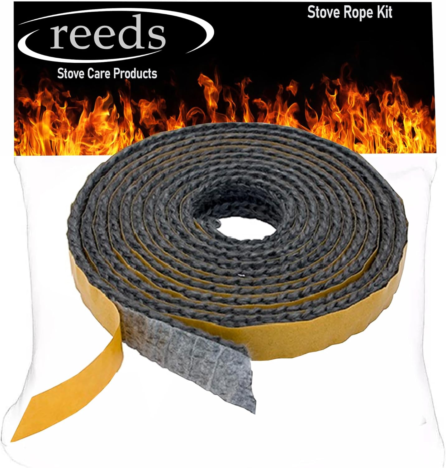 Flat Stove Rope Self Adhesive Black Glass Seal Stove Fire Rope 15mm ...