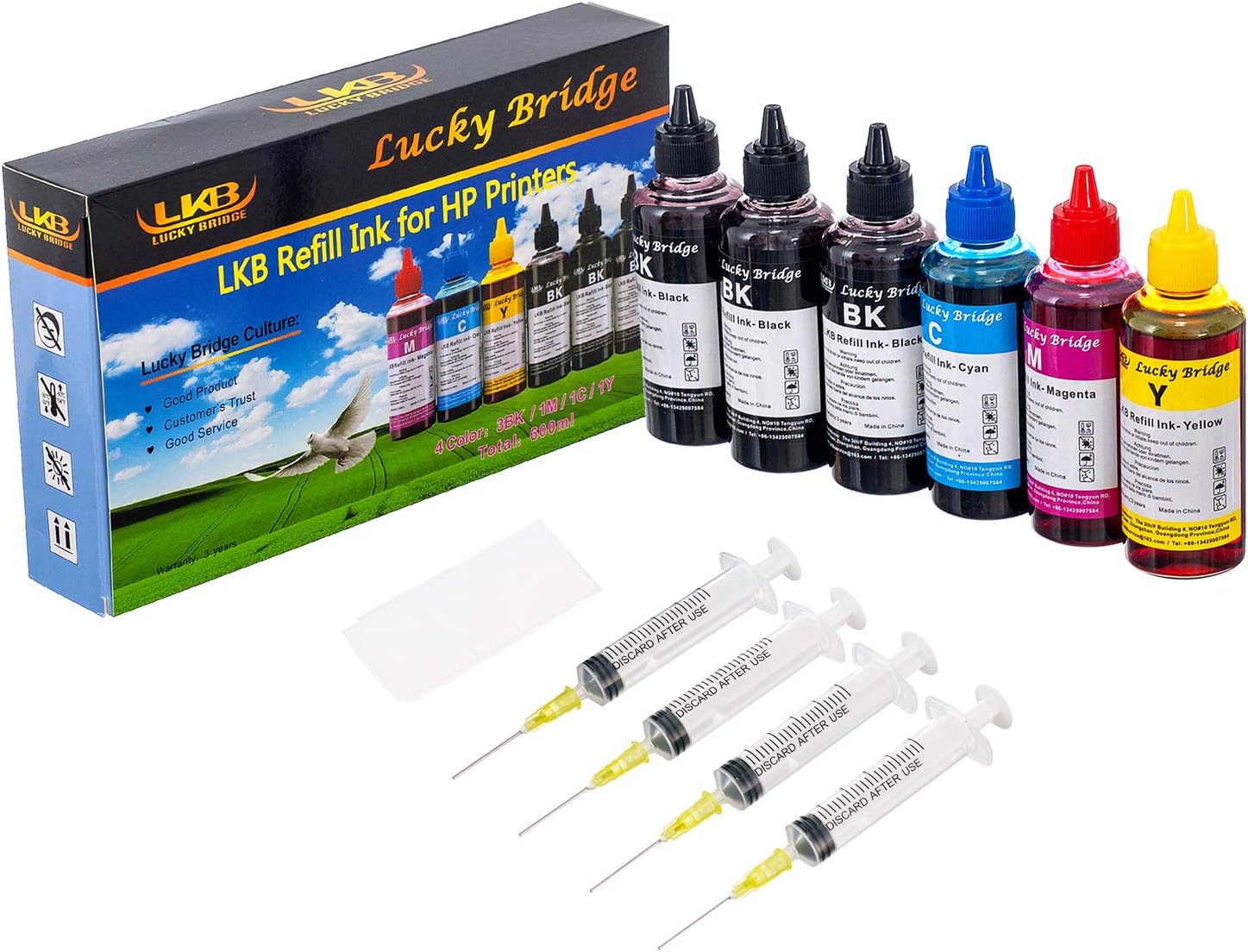 Amazon.com: Lucky Bridge Refill Ink kit for HP 950 951 60 61 Cartridge ...