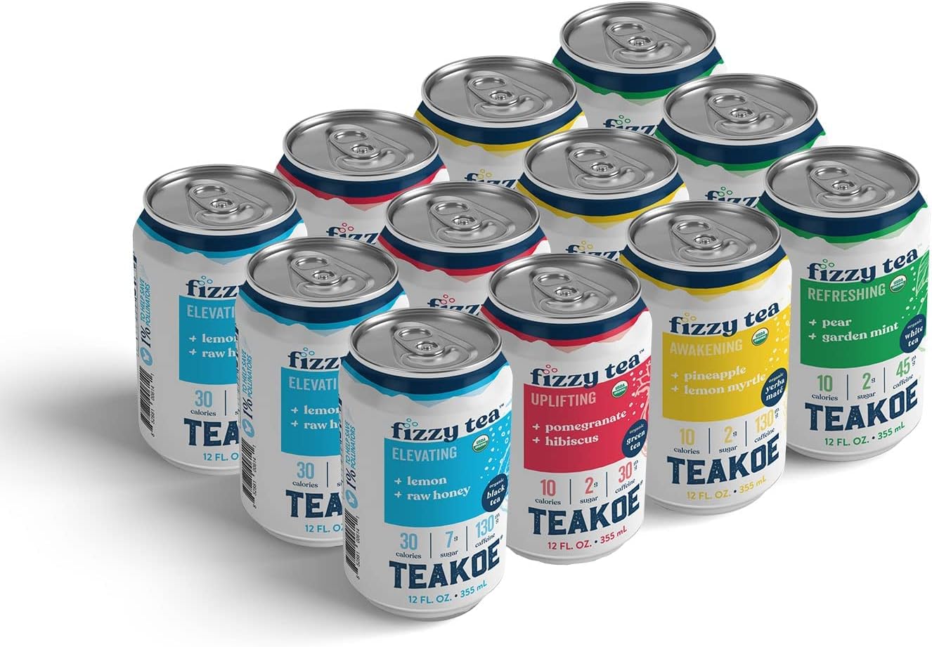 Amazon.com : TEAKOE Fizzy Tea Variety Pack | 7 Flavors Organic Tea ...
