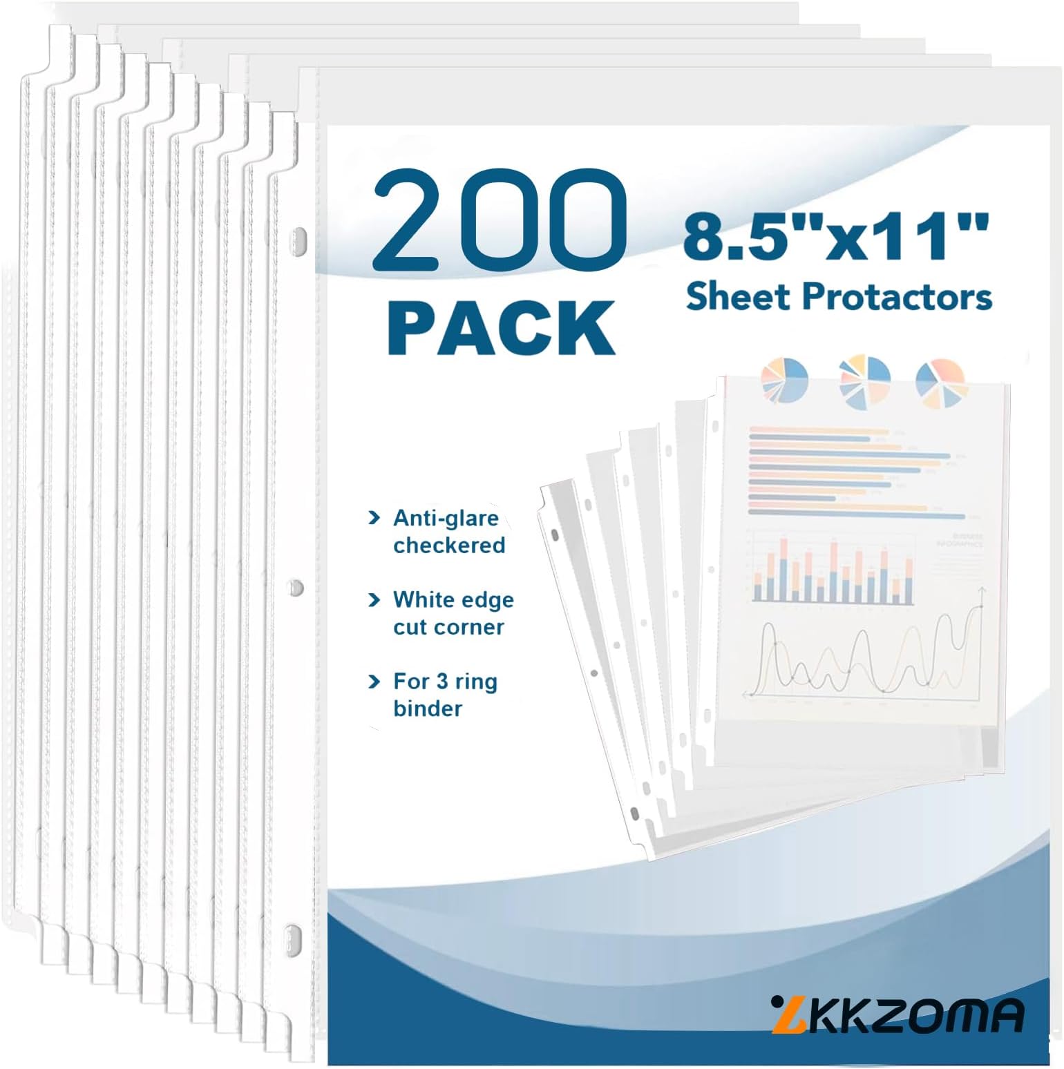 Protecteurs de feuilles transparentes, 21,6 x 27,9 cm pour classeur à 3 ...