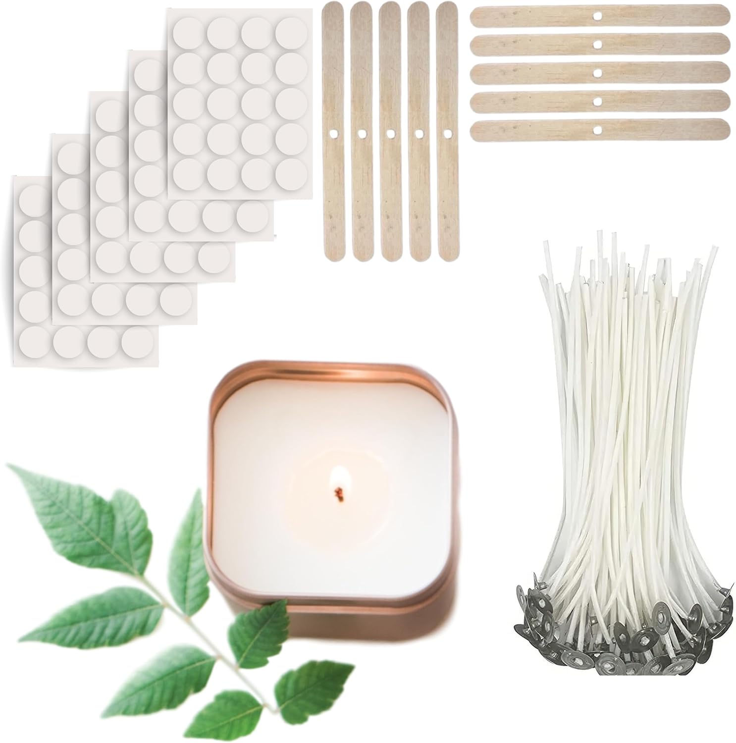 Amazon.com: 260 Pack Starter Kit for Candle Making – 130PCS 6 Inch ...