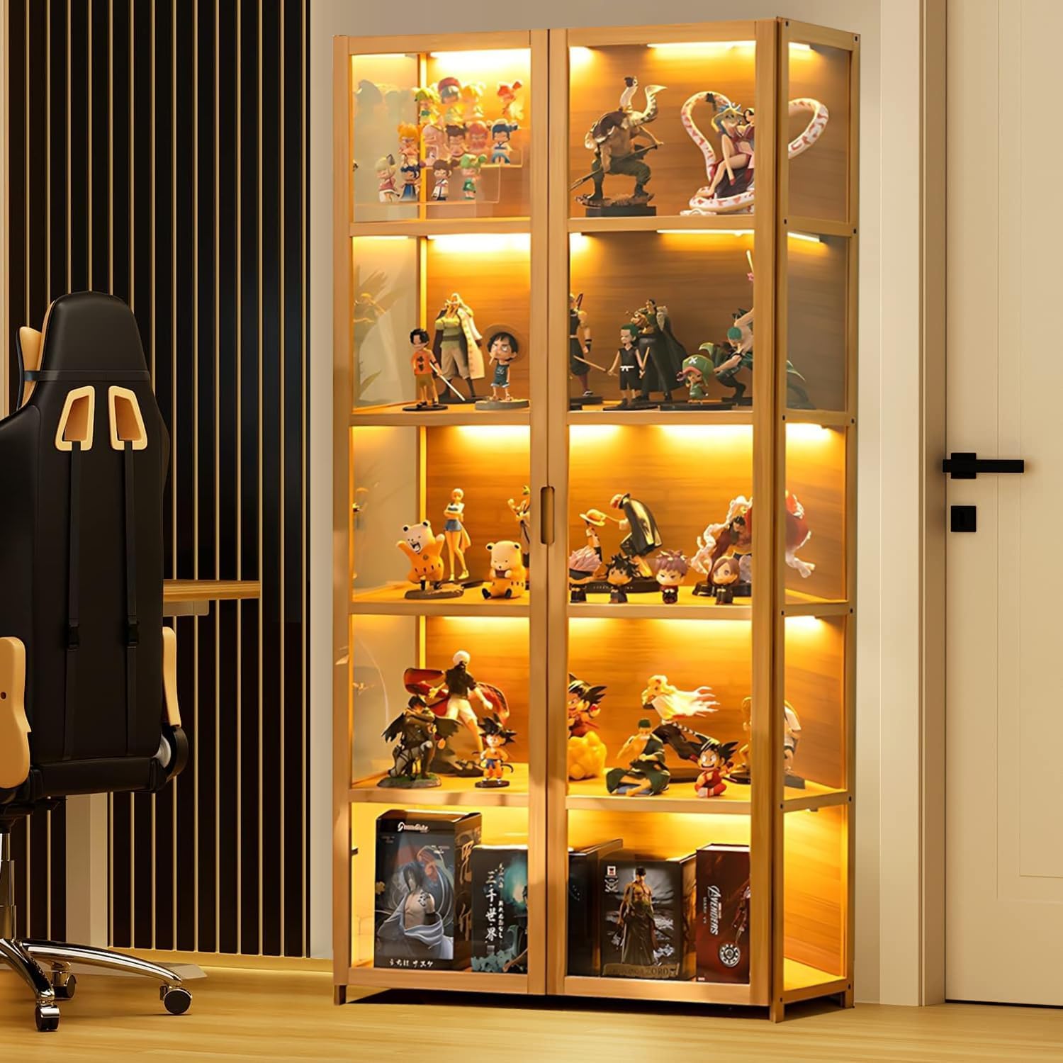 Amazon.com: idhhco 5-Tier Display Cabinet with Acrylic Doors, 64 ...