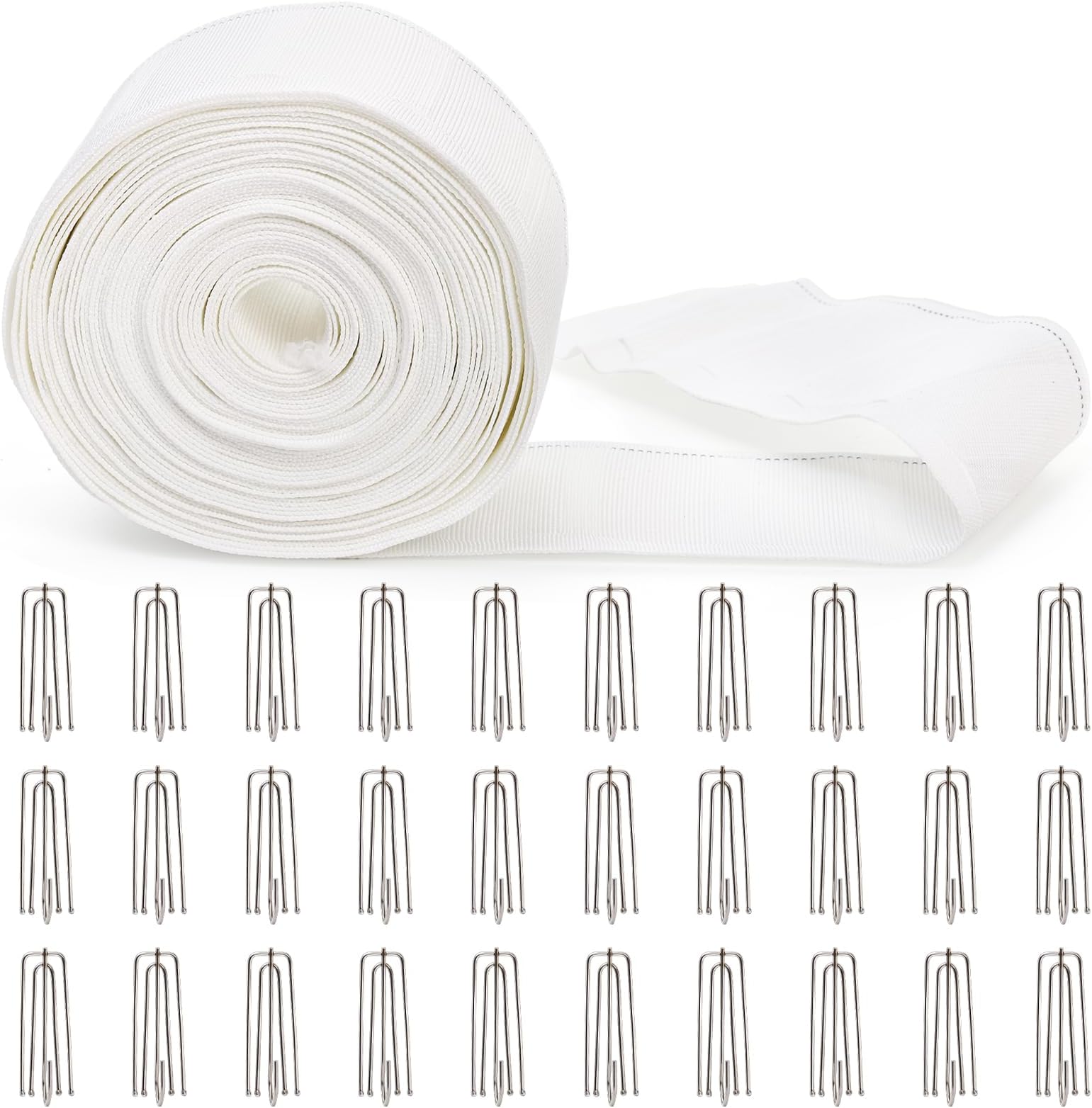 Amazon.com: Wave Fold Curtain Tape and Hooks-10 Yards/100 Hooks : Home ...