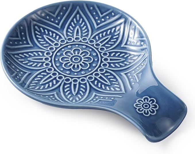 Amazon.com: Ceramic Spoon Rest, 7.48 Inches Spoon Holder for Kitchen ...