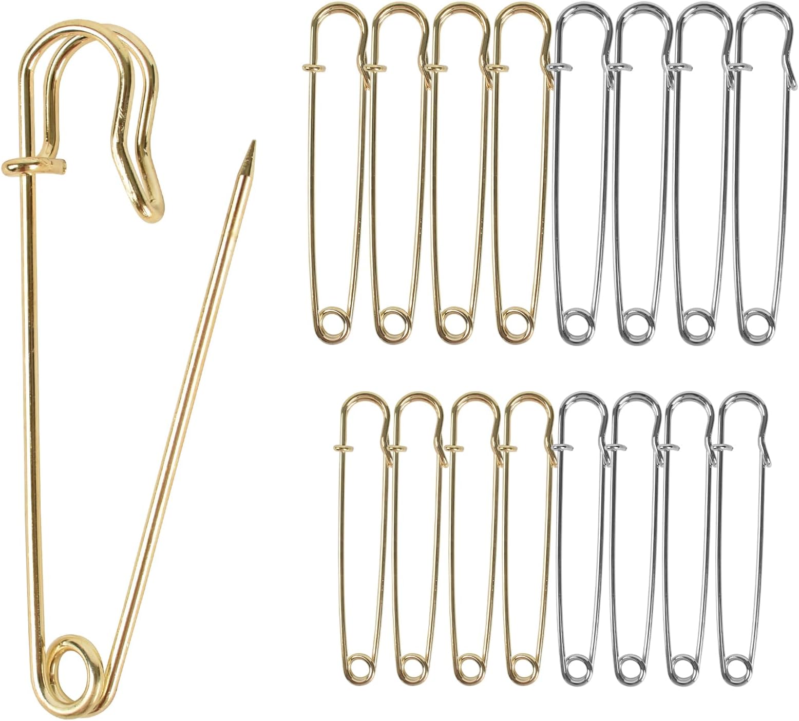 Amazon.com: Mix Different Size Golden Colour Safety pin/Saree pin Set ...