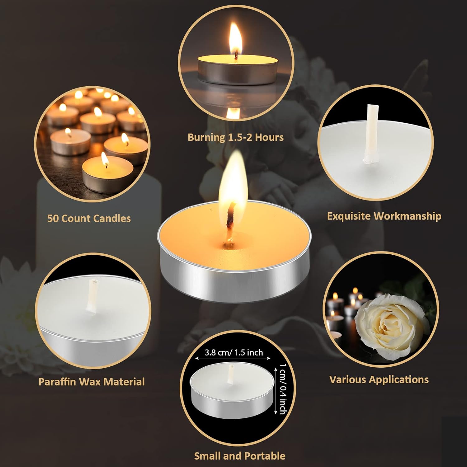 Juego de 50 velas conmemorativas de funerarios, velas conmemorativas ...